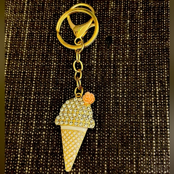 Accessories | Gold Ice Cream Cone Bag Charm Key Chain Clip | Poshmark